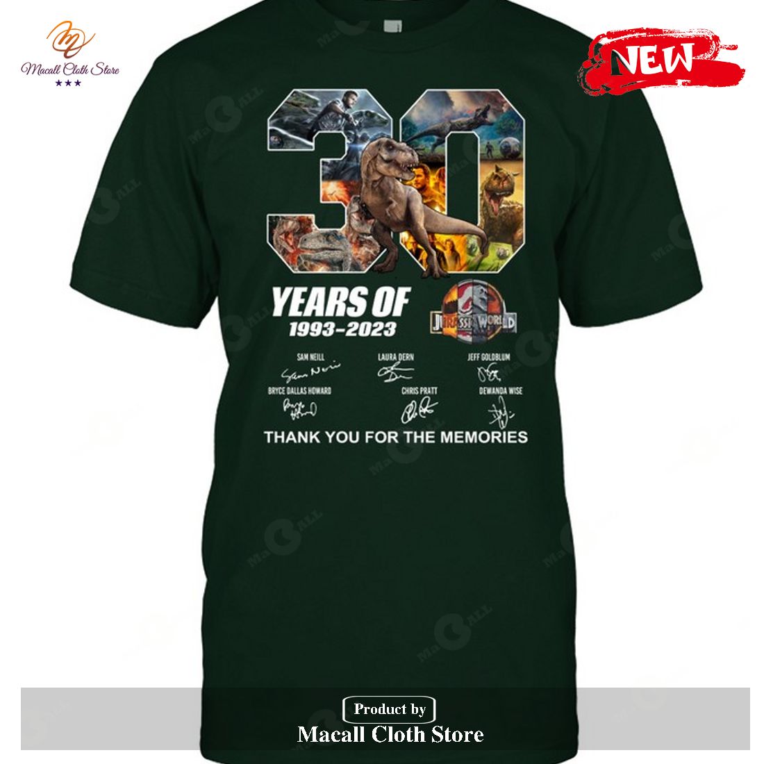 30 Years 1993 2023 Jurassic Park Thank You For The Memories-Unisex T ...