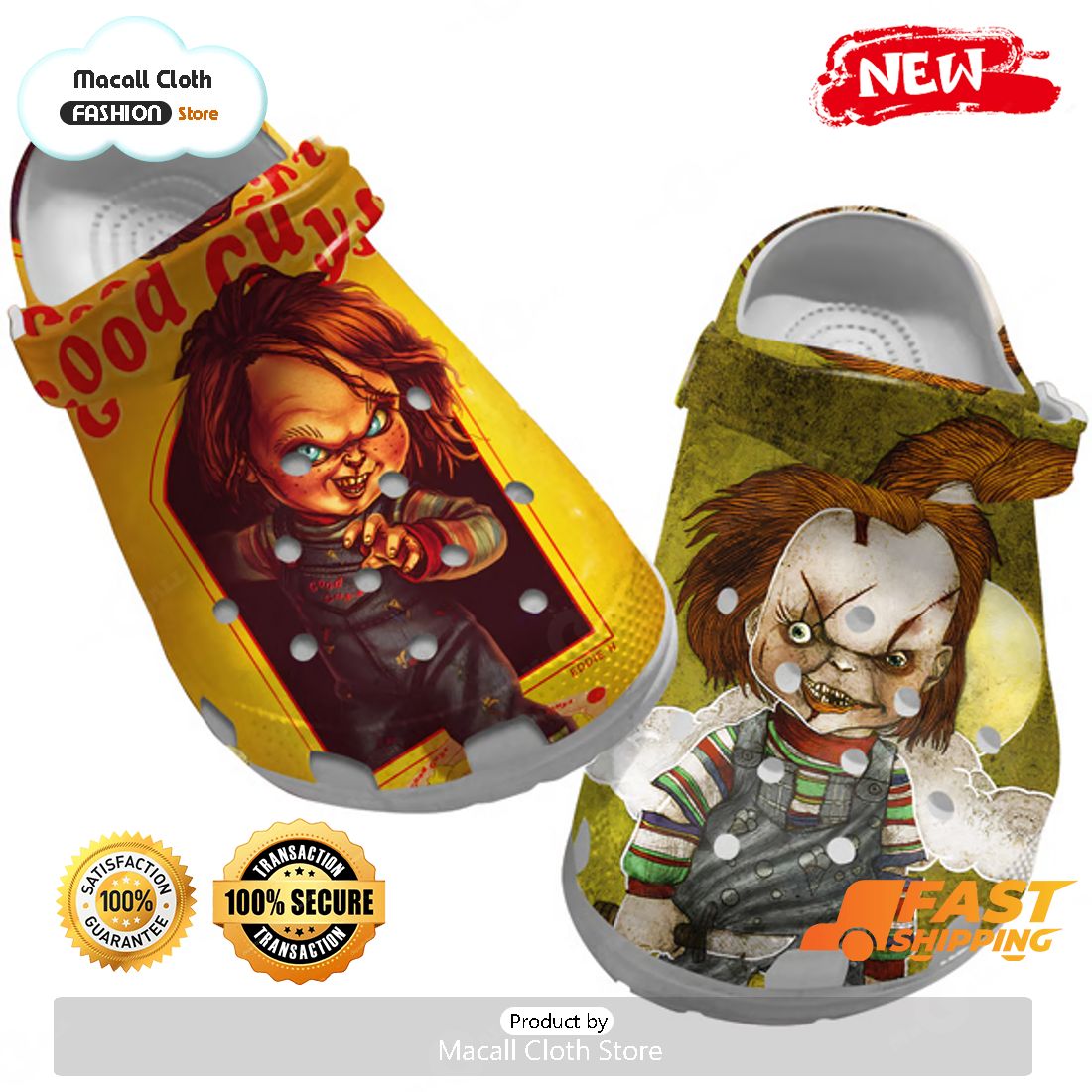 Hot Scary Movie Character Chucky Halloween Crocs Macall Cloth Store
