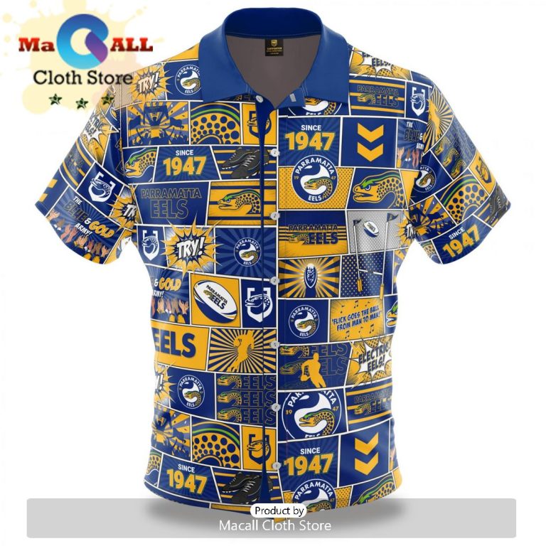 NRL Parramatta Eels Custom Tropical Hawaiian Shirt - Macall Cloth Store ...