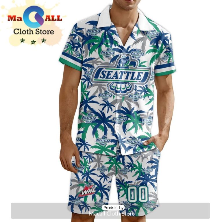 Custom Seattle Thunderbirds Hawaiian Shirt And Short Pant Using Away Jersey - Macall Cloth Store ...