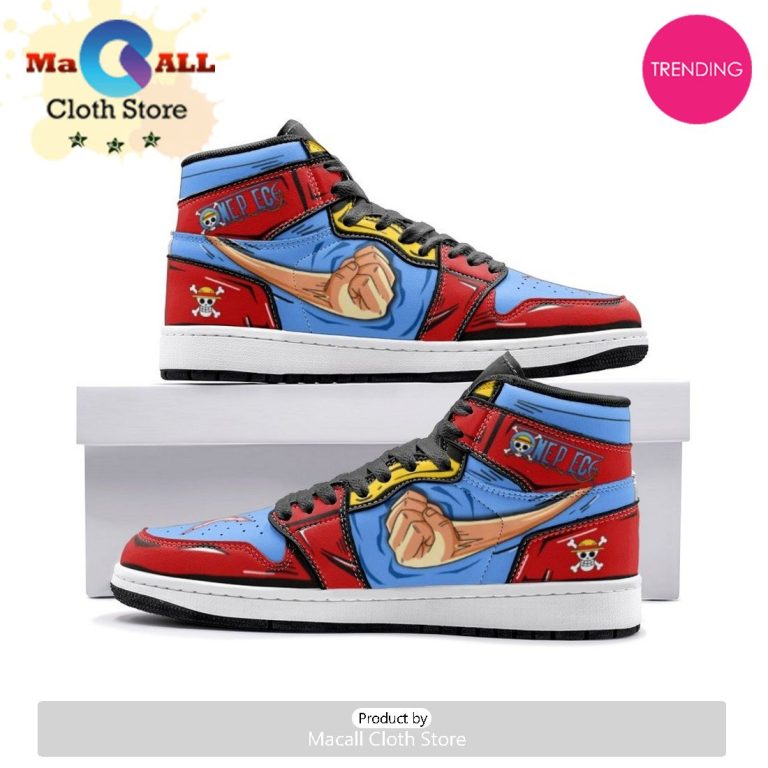 Monkey D. Luffy Fist One Piece Air Jordan 1 High Top Shoes - Macall ...